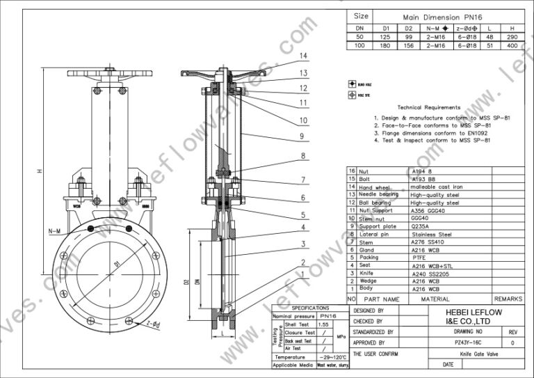 Flange Type Knife Gate Valve